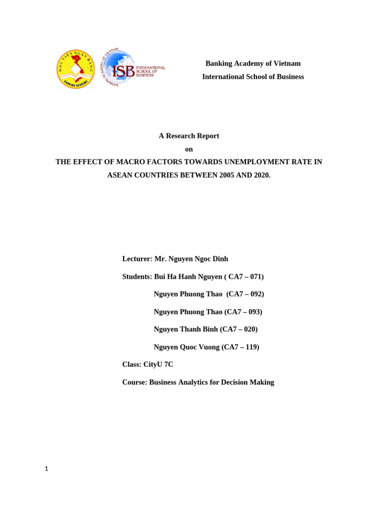 7C-Group-5-BADM-ASSIGNMENT | PDF | Macroeconomics | Unemployment