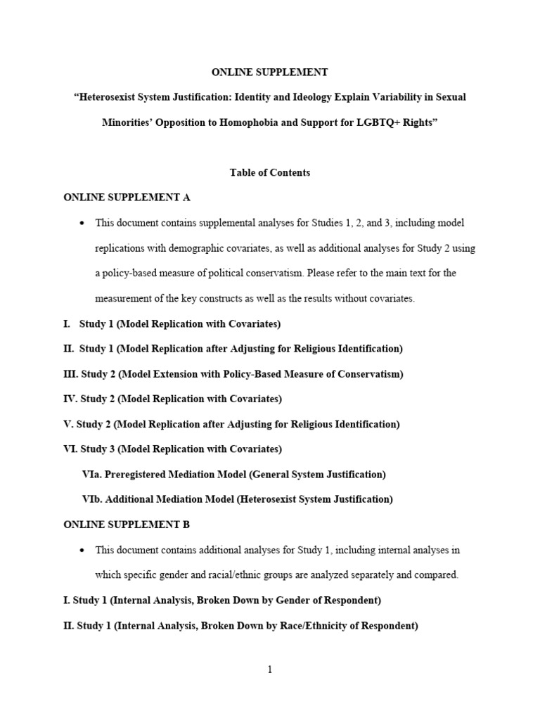 Jost Et Al 2023 Heterosexist System Justification SUPPL | PDF ...