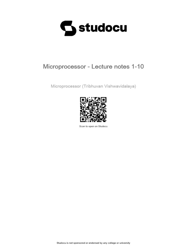Microprocessor - Lecture Notes 1-10 | PDF | Input/Output | Binary Coded ...