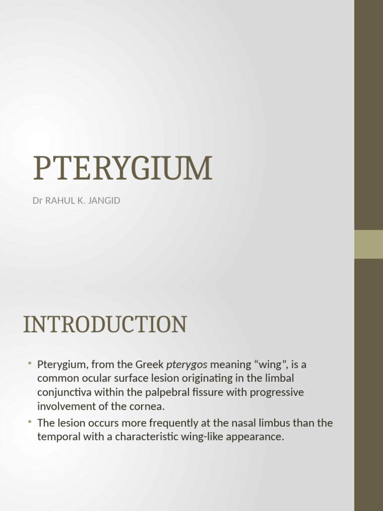 PTERYGIUM | PDF | Medical Specialties | Clinical Medicine