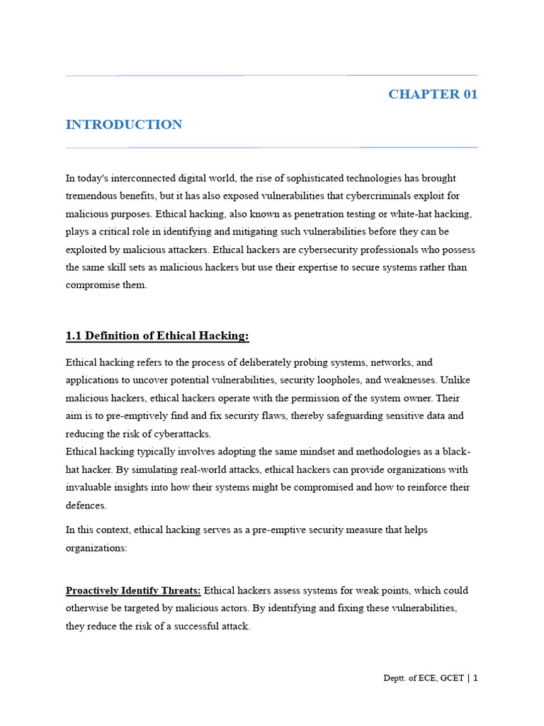Seminar Report Ethical Hacking | PDF | Security | Computer Security