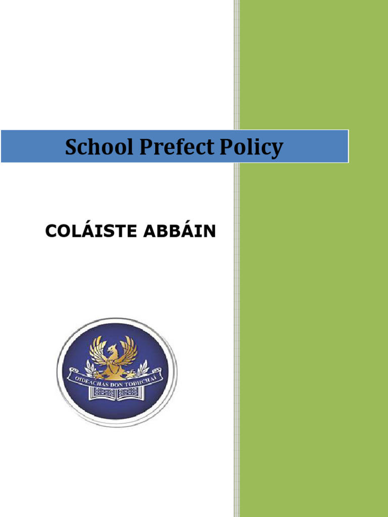 School Prefect Policy | PDF | Leadership | Teachers