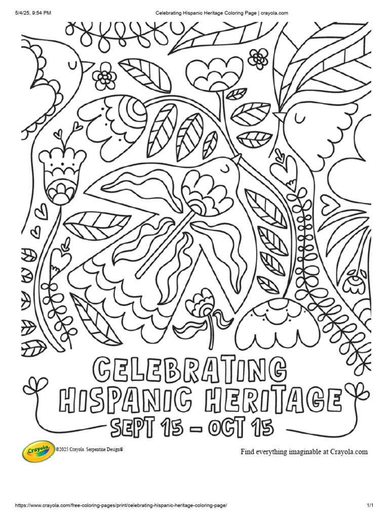 Celebrating Hispanic Heritage Coloring Page | PDF