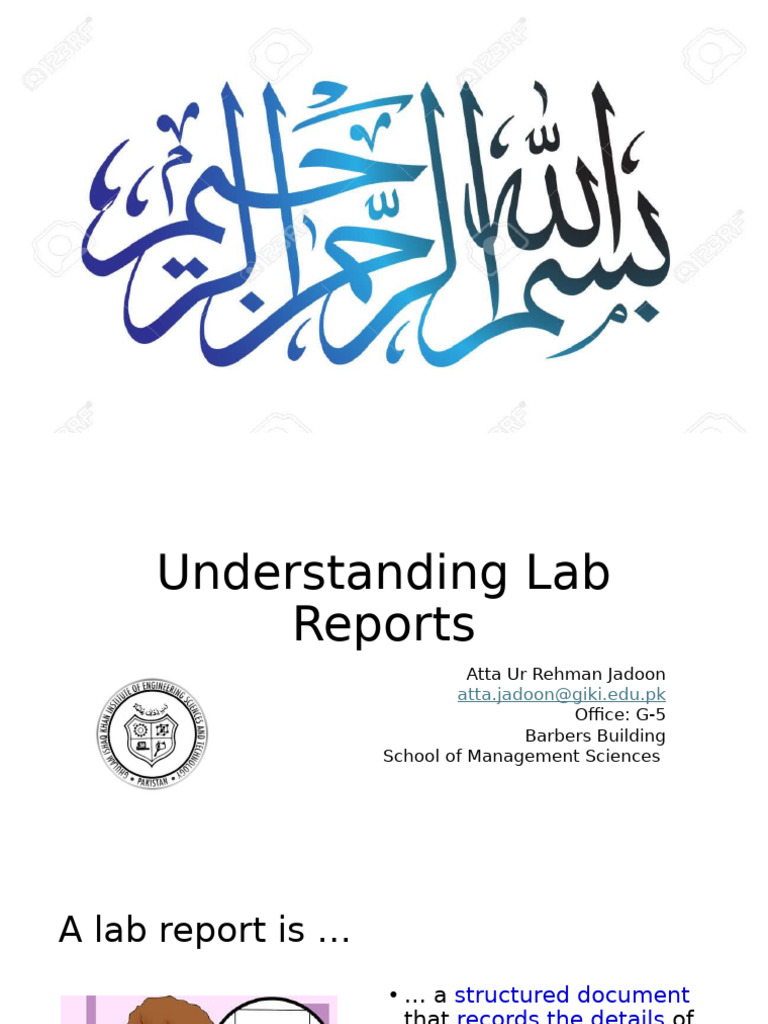 Lecture-20=Understanding Lab Reports | PDF | Experiment | Data