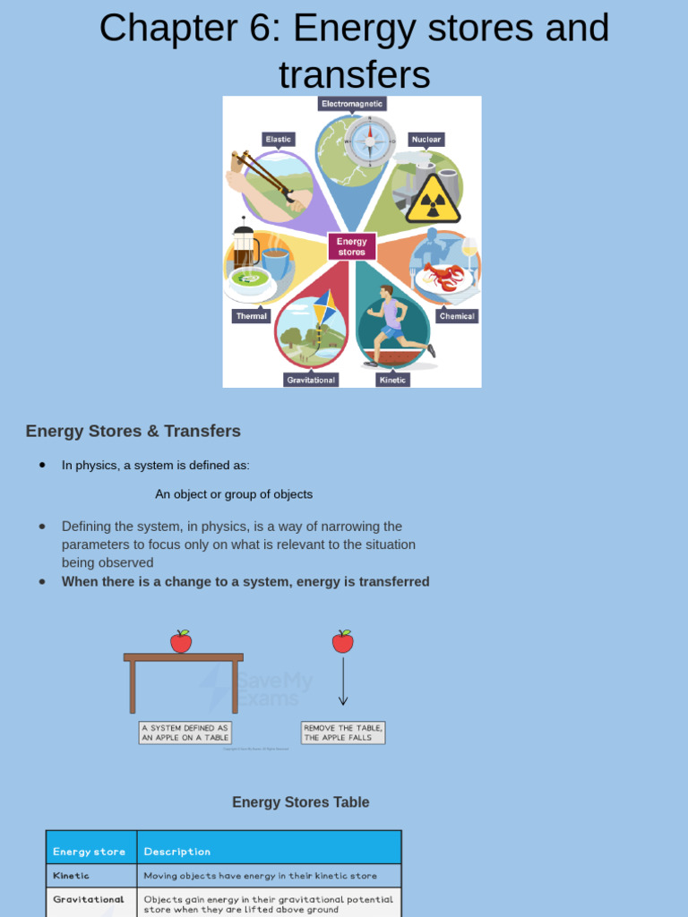 Energy Stores and Transfers Explained | PDF | Potential Energy ...