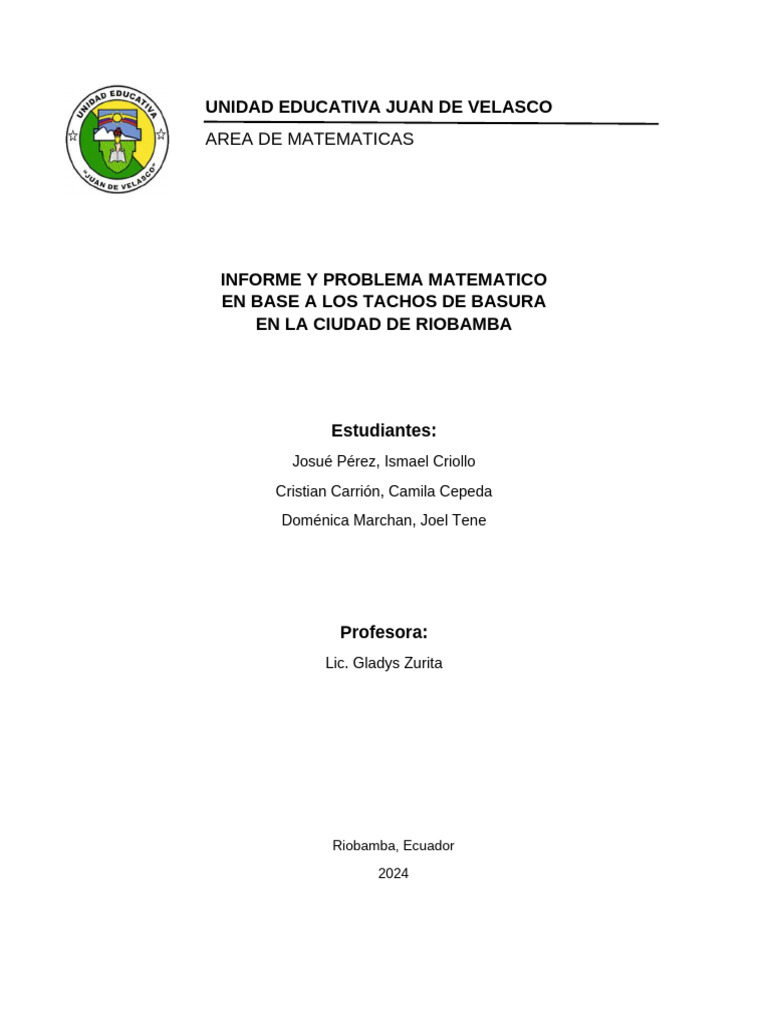 Informe de Matematicas | PDF | Residuos
