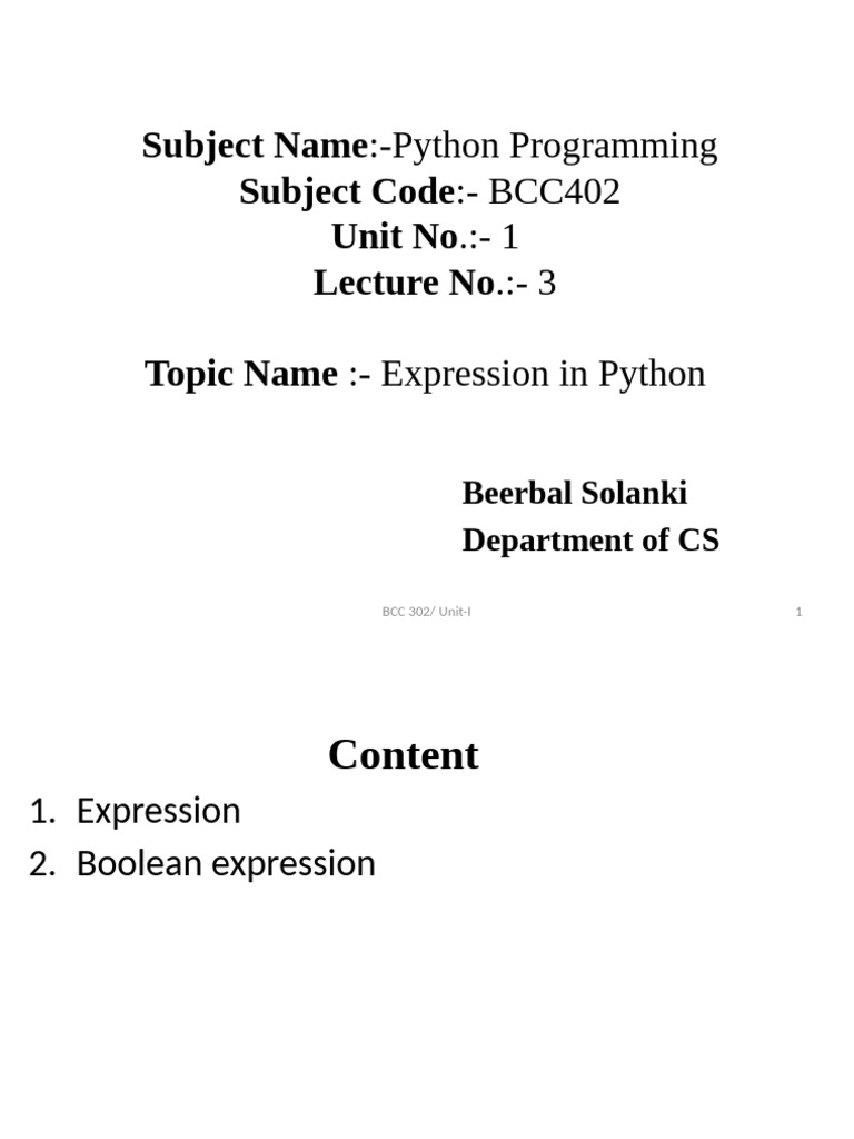 BCC-302 Unit1 Lecture 5 | PDF | Boolean Data Type | Data Type