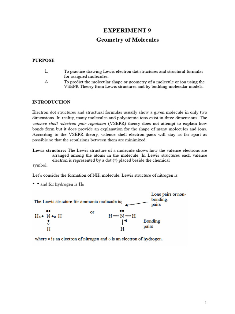 Molecular Geometry and VSEPR Theory | PDF | Molecules | Chemical Bond