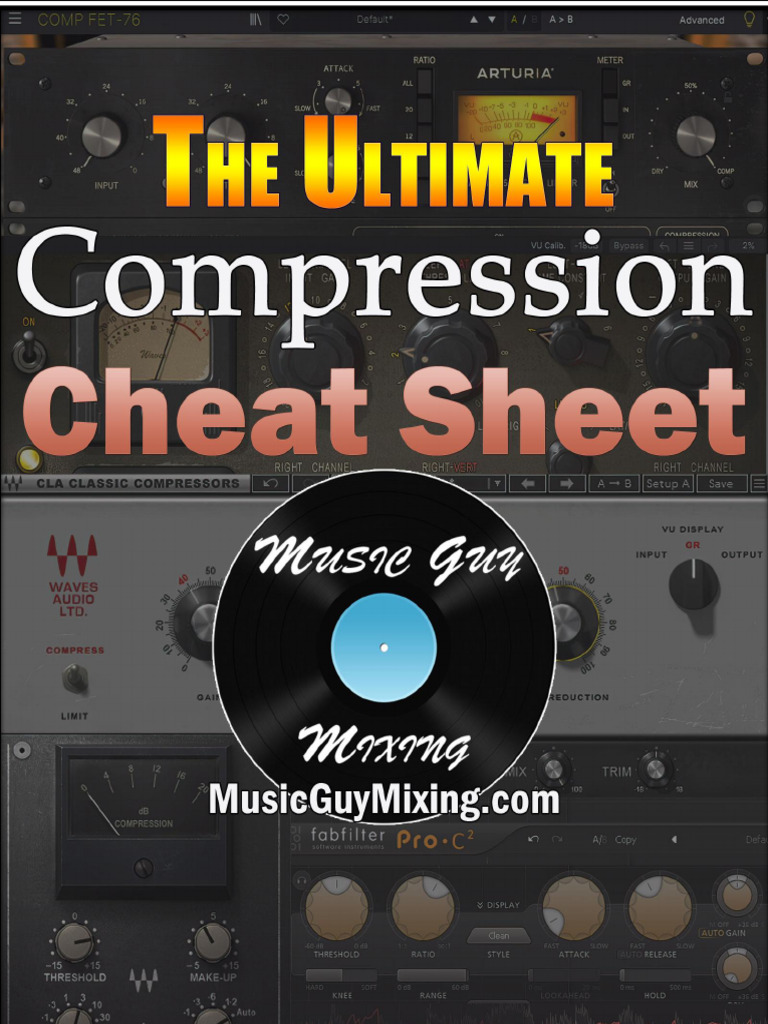 Compression Cheat Sheet From Music Guy Mixing | PDF | Sound | Telecommunications Engineering