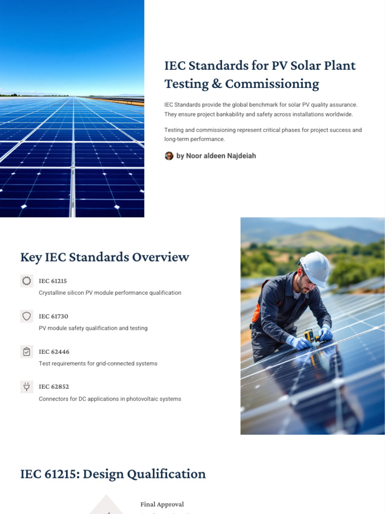 IEC Standards For PV Solar Plant Testing and Commissioning | PDF ...