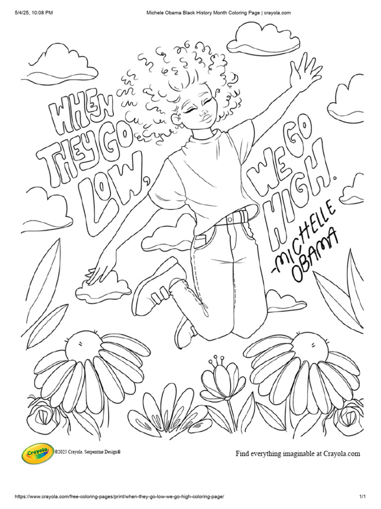 Michele Obama Black History Month Coloring Page | PDF