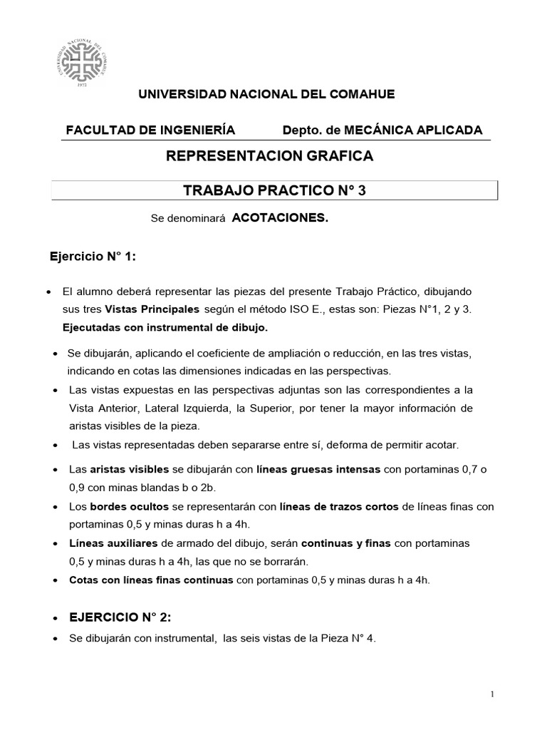 Trabajo Practico N°3 - Acotaciones | PDF