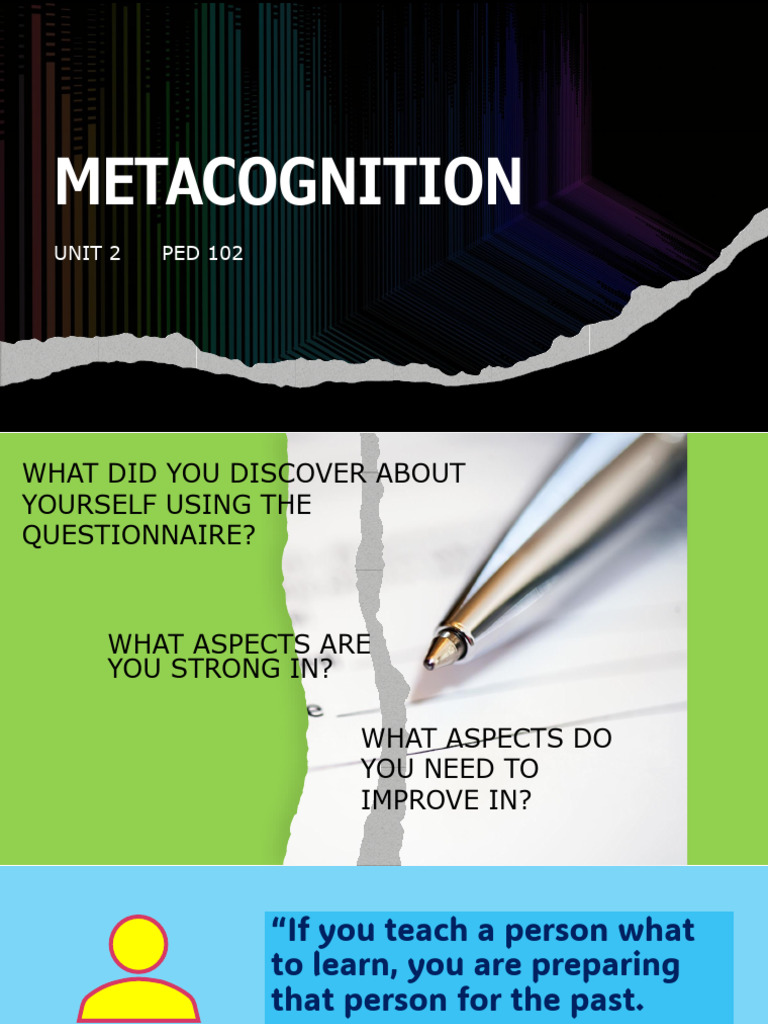 Unit 2 Metacognition | PDF | Metacognition | Learning