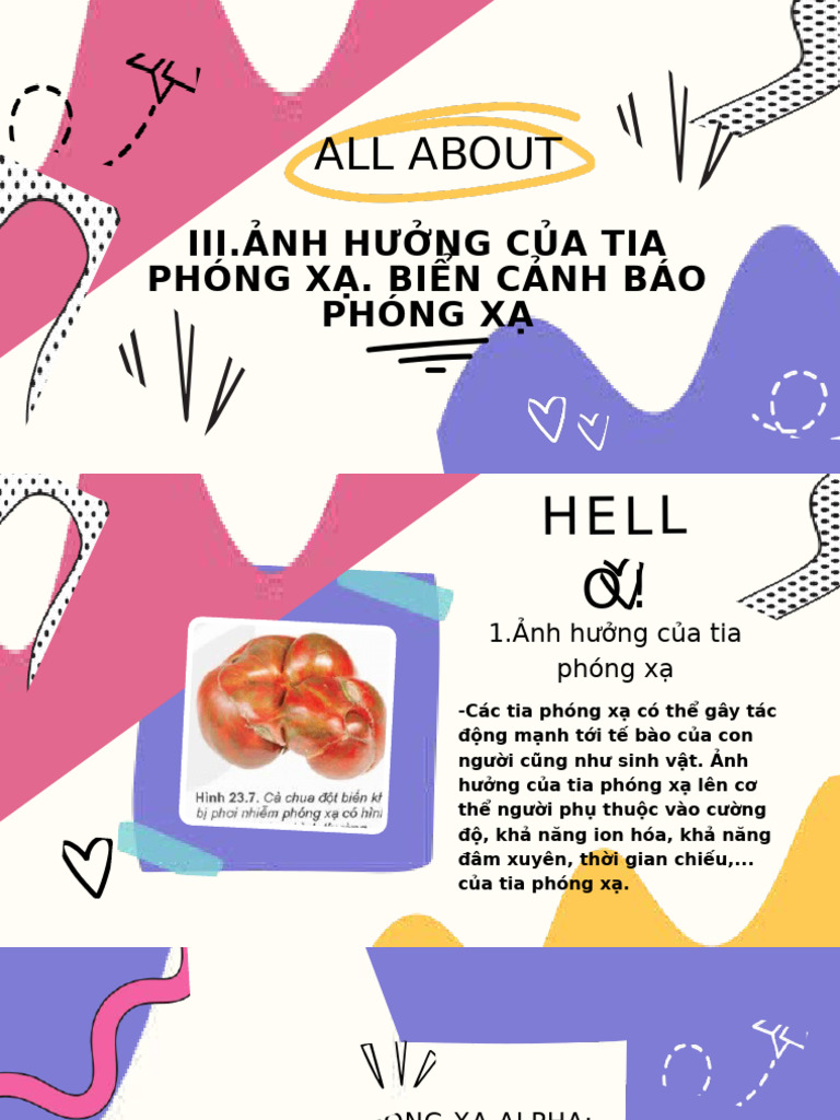 All About: Iii.Ảnh Hưởng Của Tia Phóng Xạ. Biển Cảnh Báo Phóng Xạ | PDF