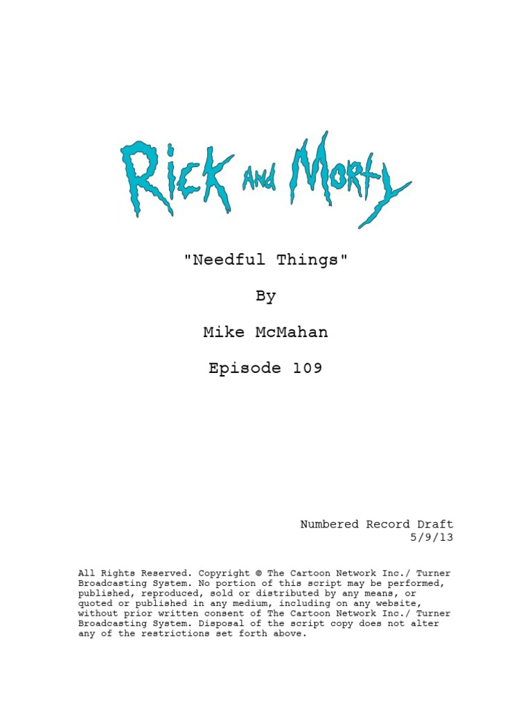Rick and Morty 1x09 - Something Ricked This Way Comes | PDF | Planets ...