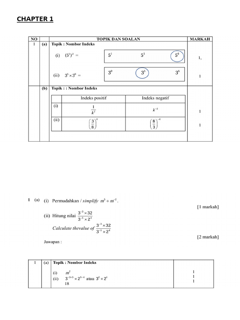 Form 3 Revision Exercises - Answer | PDF