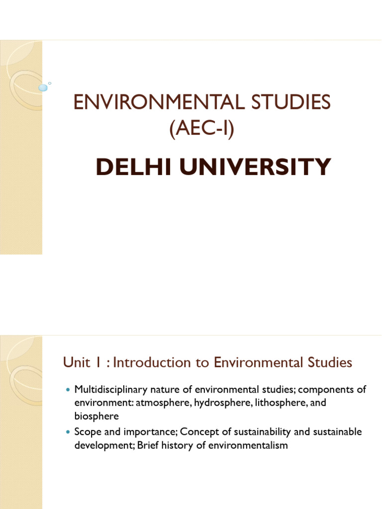 Unit 1 Introduction To Evs | PDF | Earth Sciences | Environmentalism