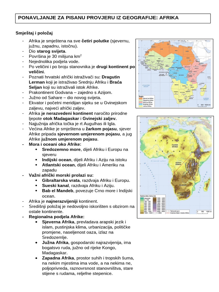 Geografija - Skirpta Afrika | PDF