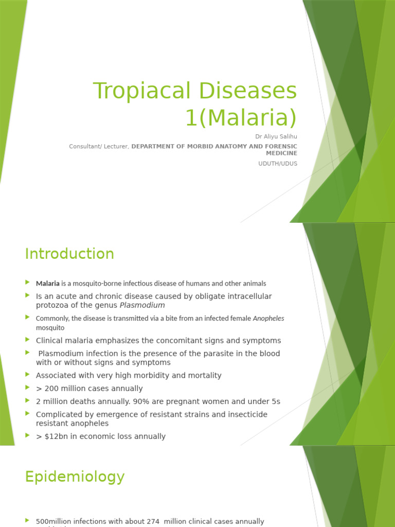 Tropical Pathology 1 (Malaria) ) | PDF | Malaria | Plasmodium