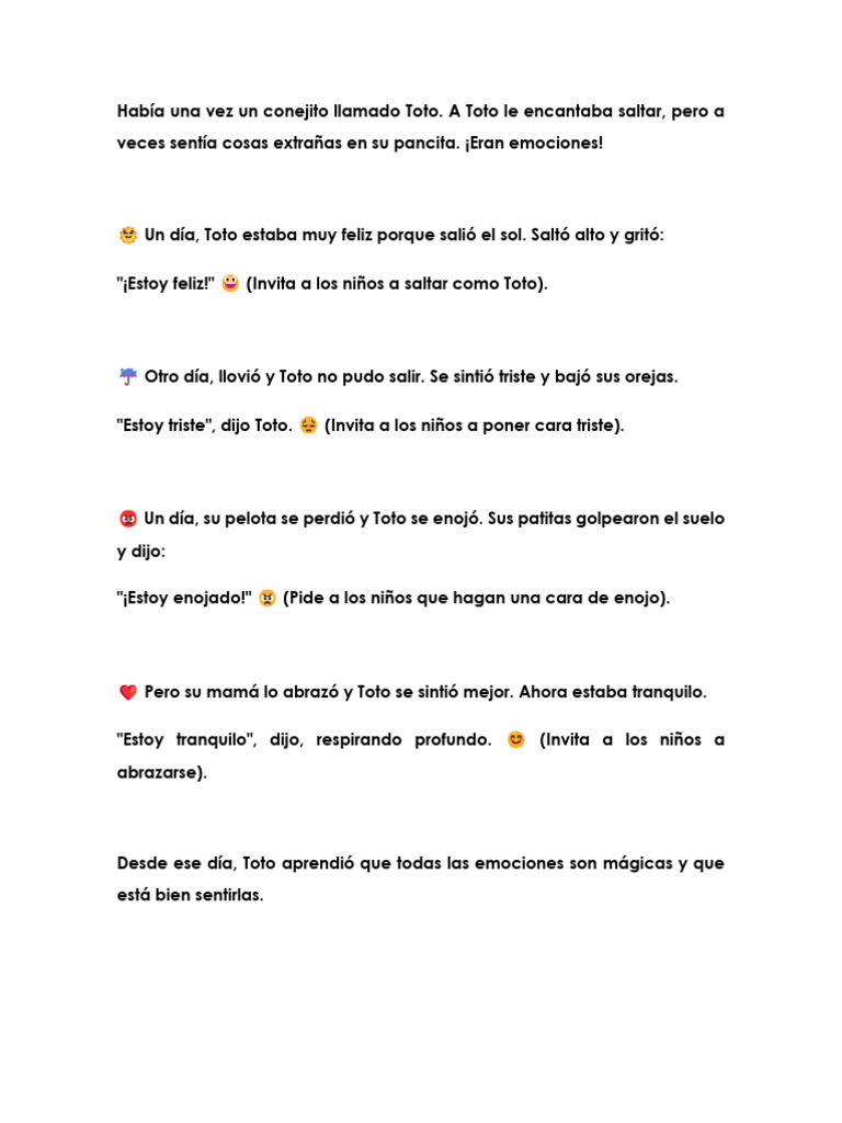 Toto y sus emociones mágicas | PDF