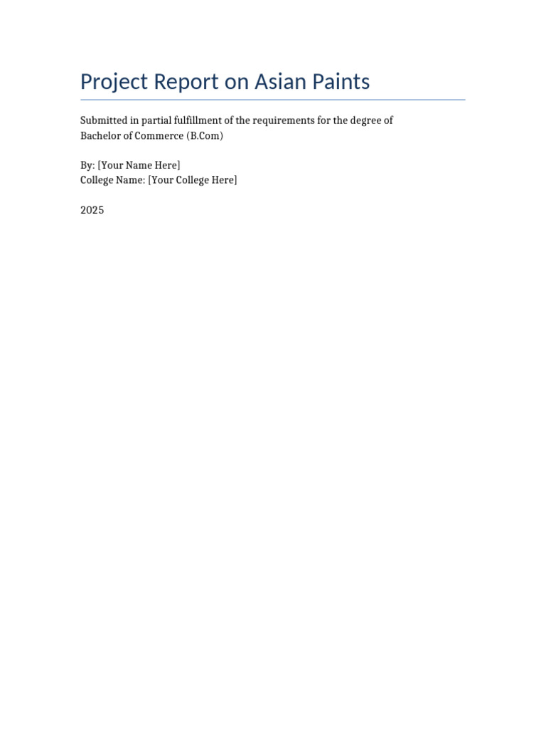 Asian Paints: Vision, Mission, Achievements | PDF