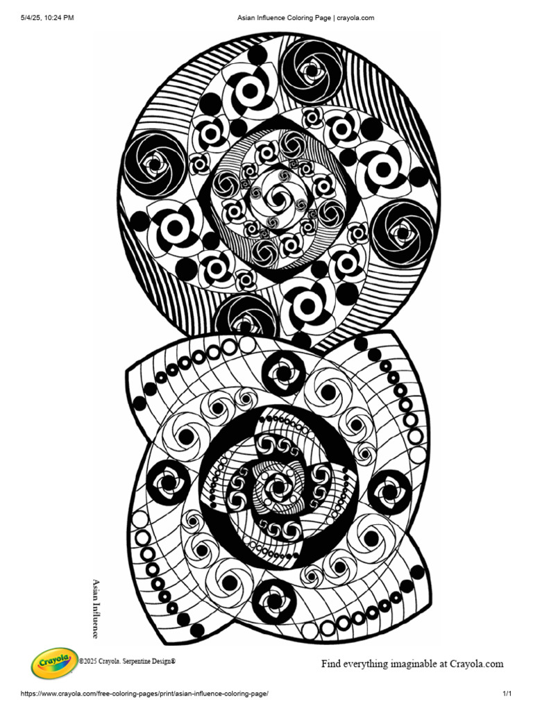 Asian Influence Coloring Page | PDF