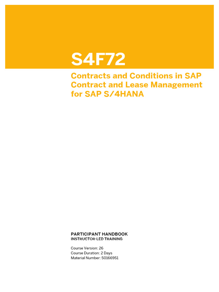 SAP S/4HANA Contract Management Guide | PDF | Accounting | Balance Sheet