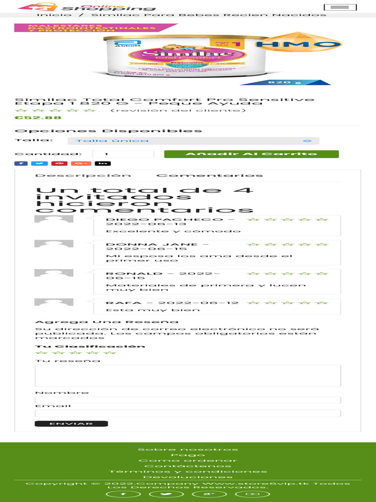Similac Total Comfort Pro Sensitive Etapa 1 820 G - Peque Ayuda | PDF