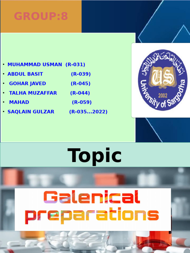 Galenical Preparations | PDF