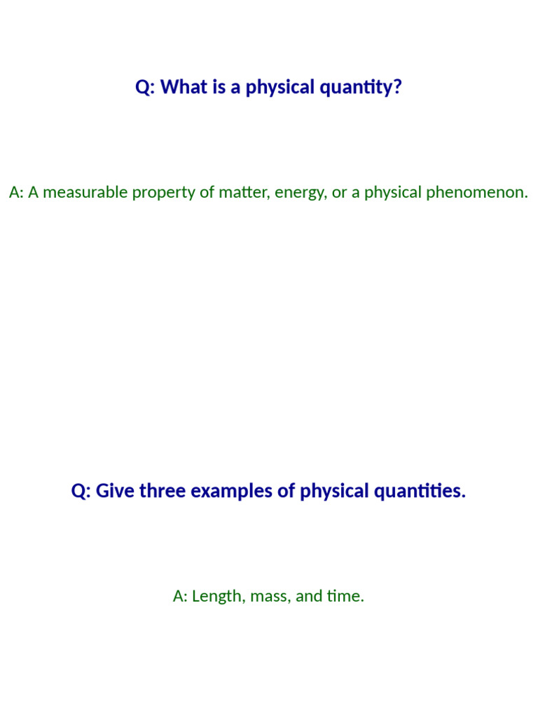 Physics Flashcards Measurement | PDF