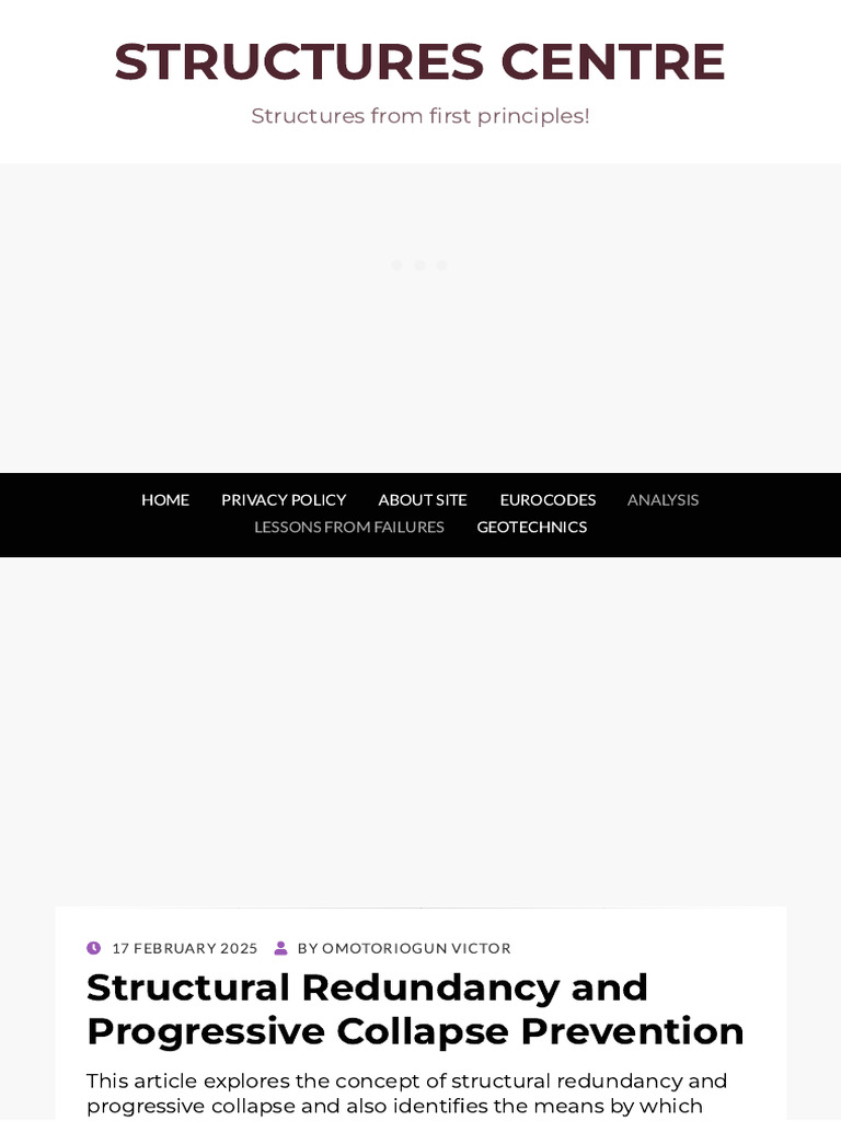 Structural Redundancy and Progressive Collapse Pre | PDF | Strength Of ...