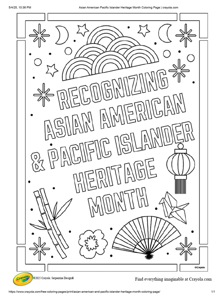 Asian American Pacific Islander Heritage Month Coloring Page _ crayola ...