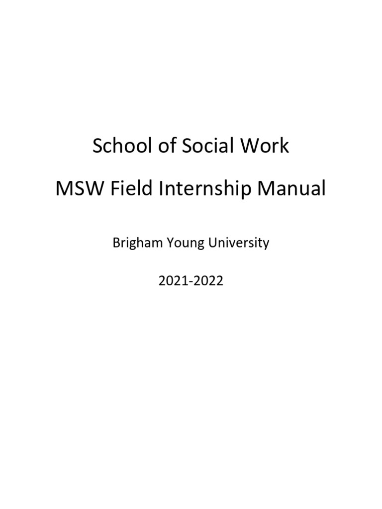 2021-2022-msw-field-manual | PDF | Social Work | Curriculum