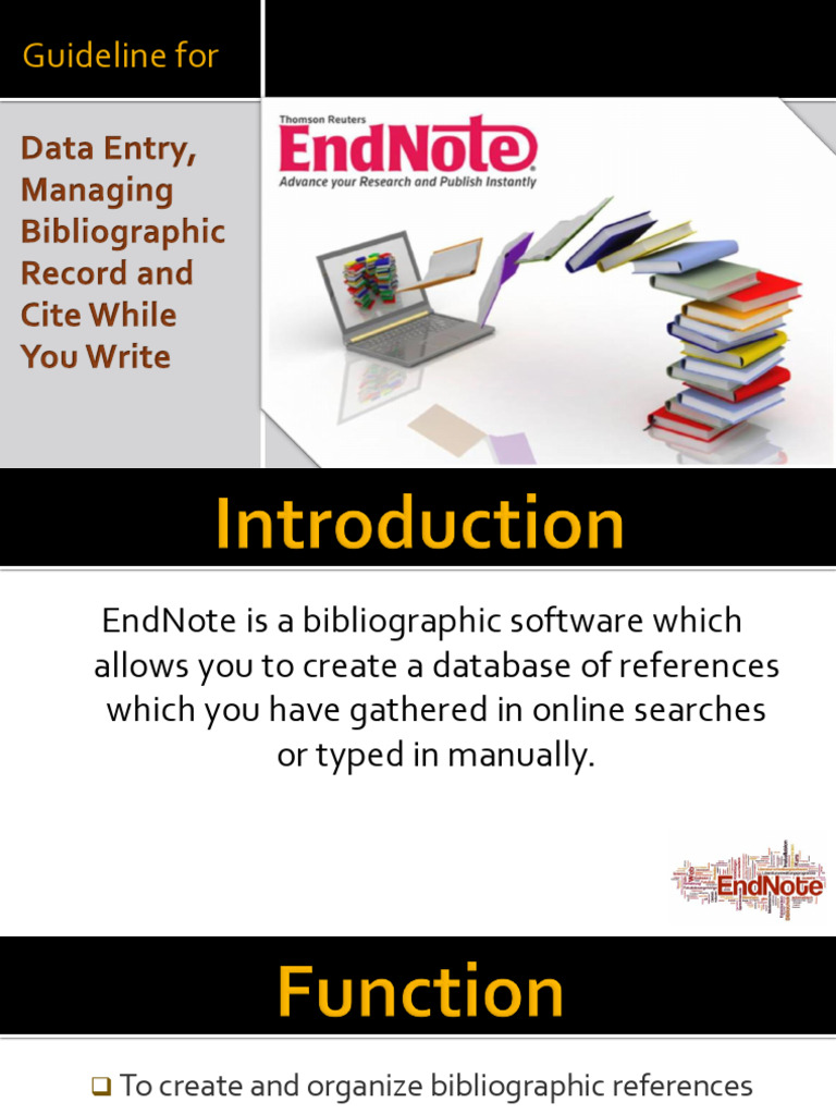 EndNote Data Entry and Citation Guide | PDF | Software | Computing