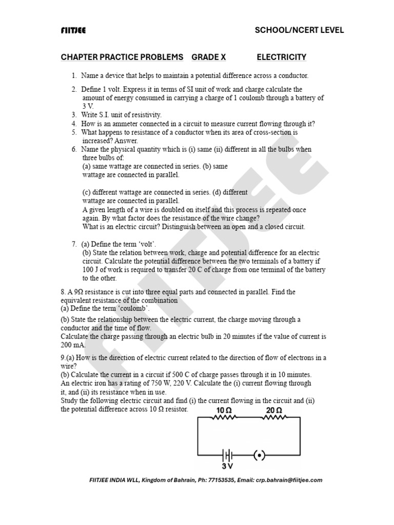 CPP Sub Electricity | PDF | Series And Parallel Circuits | Voltage