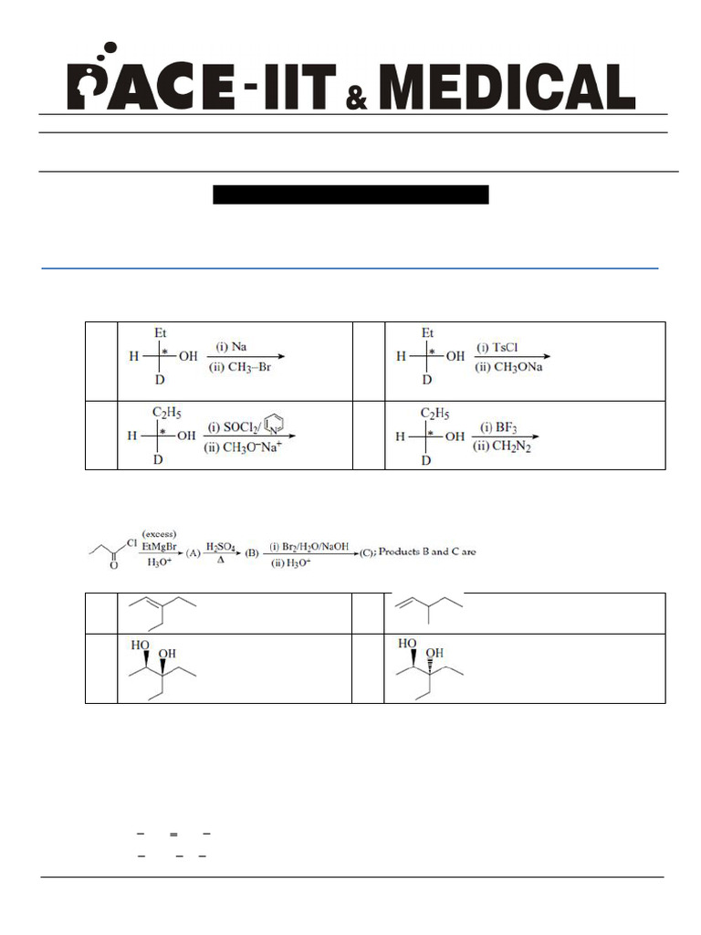 Alcohol, Ether & Phenol. Assignment Que. (Adv) Adch. | PDF | Ether | Chemical Reactions