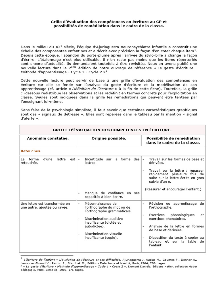 Évaluation des compétences en écriture CP | PDF | Orthographie ...