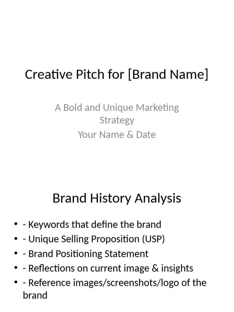 Creative Pitch Strategy Overview | PDF