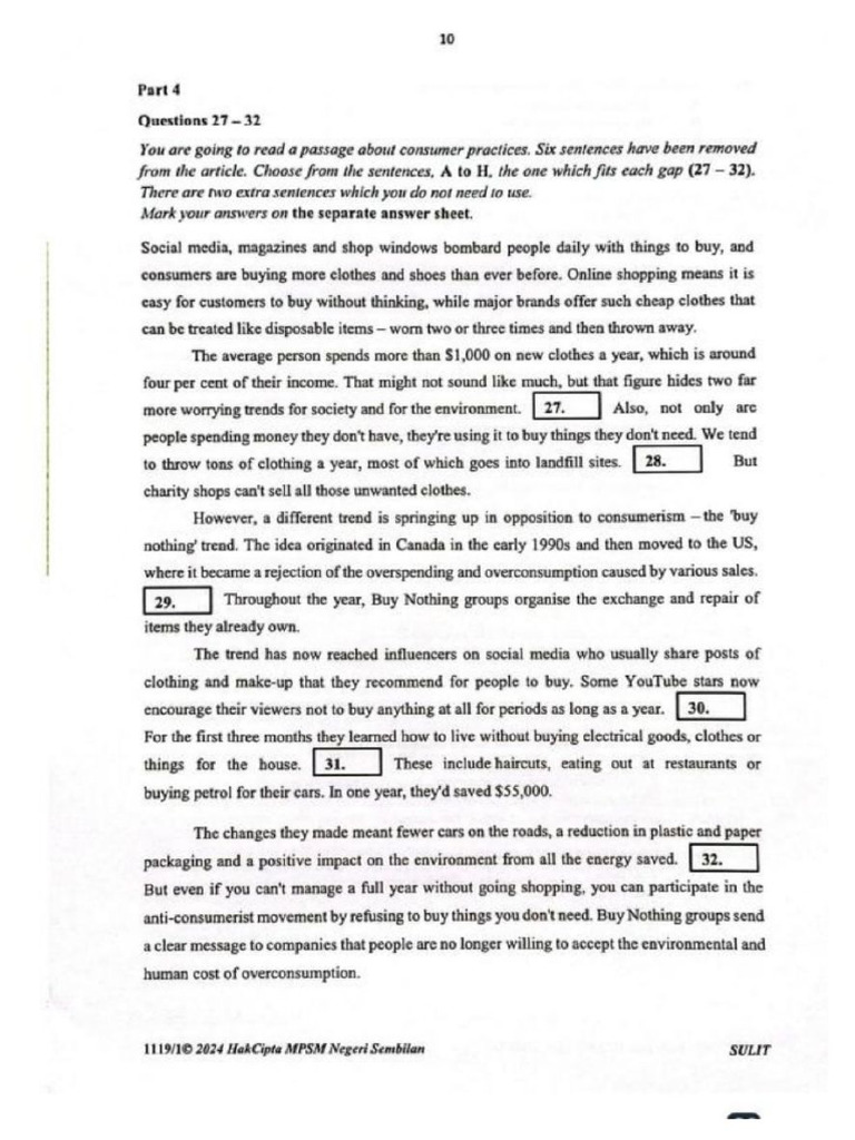 PART#4 GAPPED TEXT - Y1222 | PDF