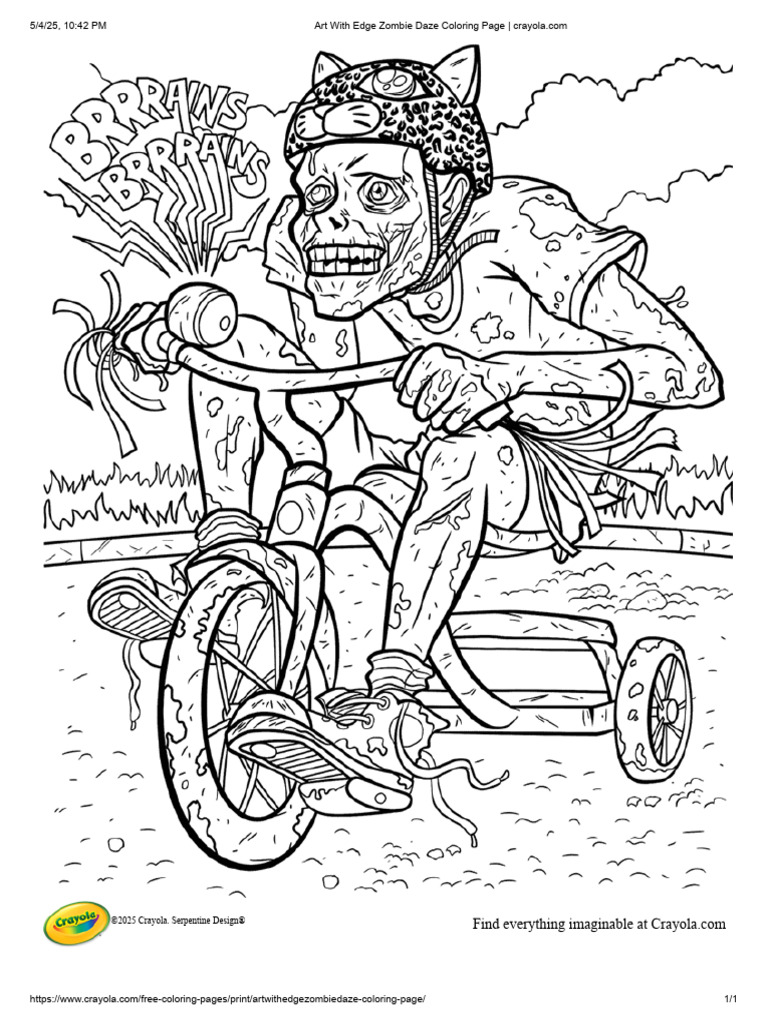 Art With Edge Zombie Daze Coloring Page _ crayola.com | PDF