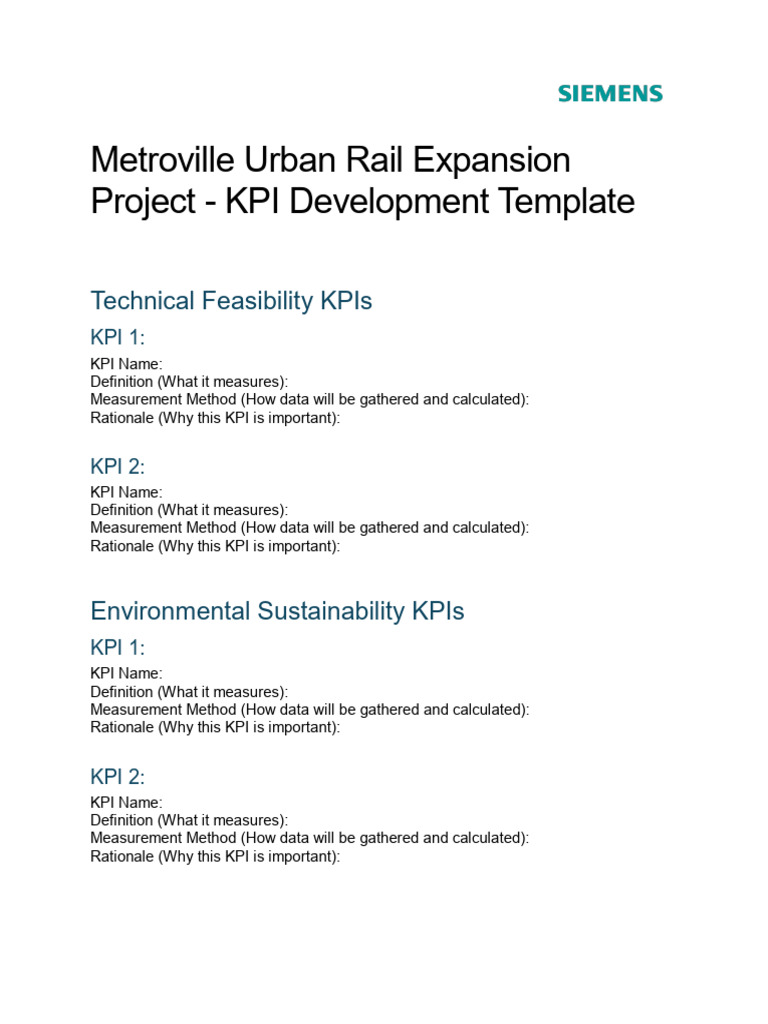 Task 1 KPI Template | PDF