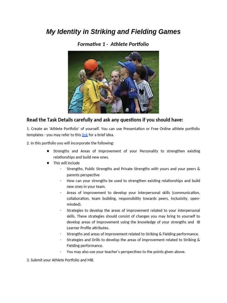 Formative 1 - Athlete Portfolio | PDF