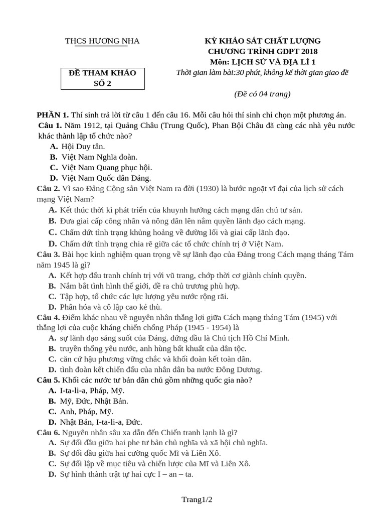 ĐỀ 2-THCS HƯƠNG NHA | PDF