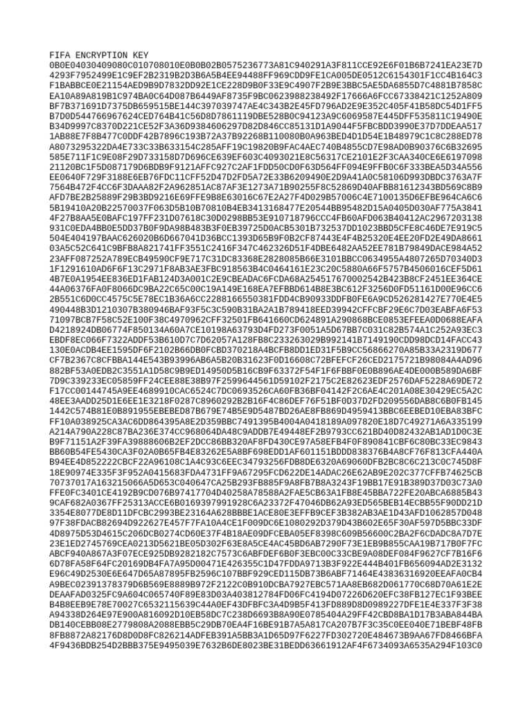 Fifa Encryption Key | PDF