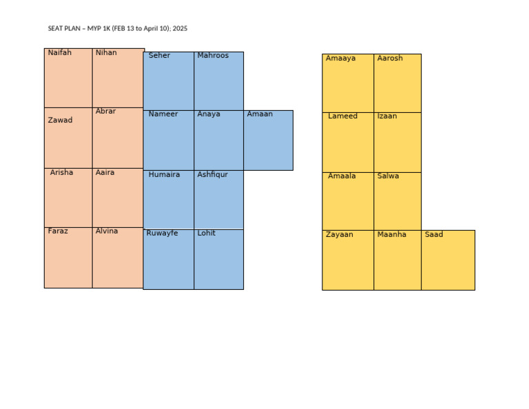 Seat Plan Pair | PDF