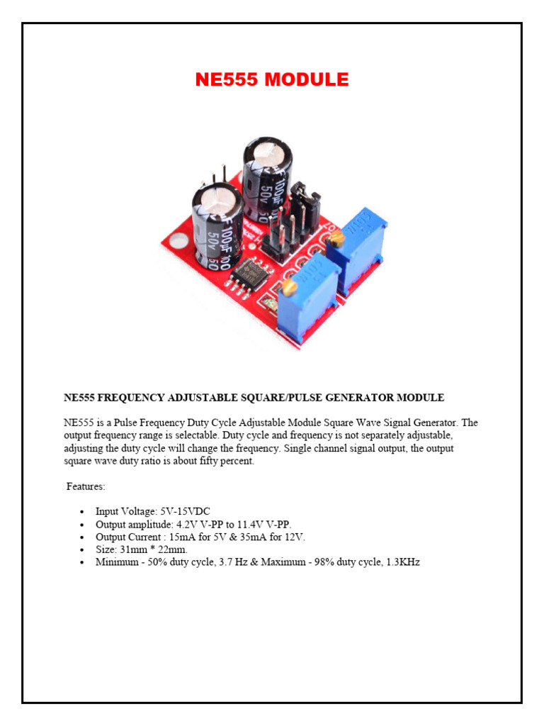 Ne555 Module | PDF