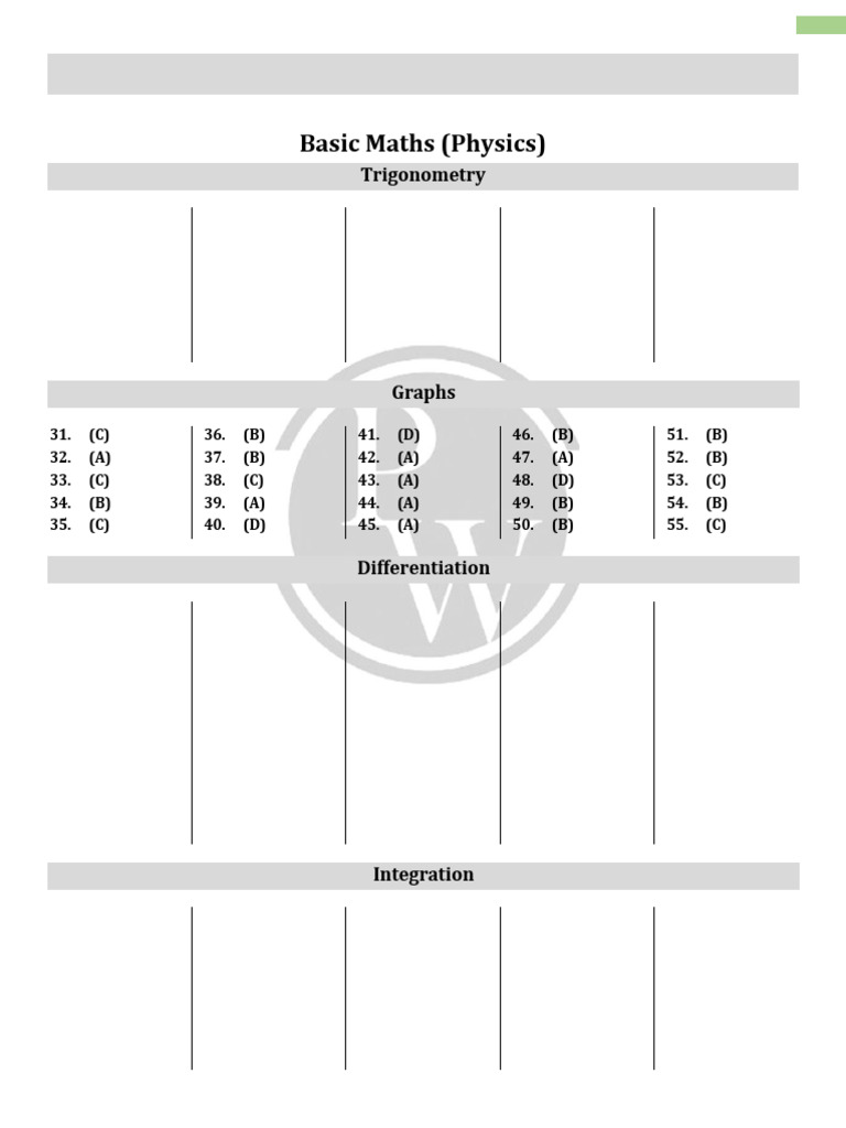 Basic Maths (Physics) - JEE - Solutions | PDF | Slope | Line (Geometry)