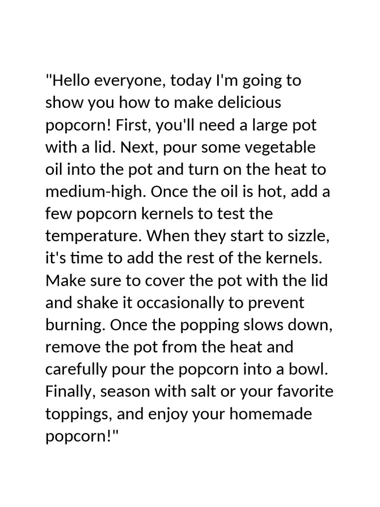 How to Make Delicious Popcorn | PDF