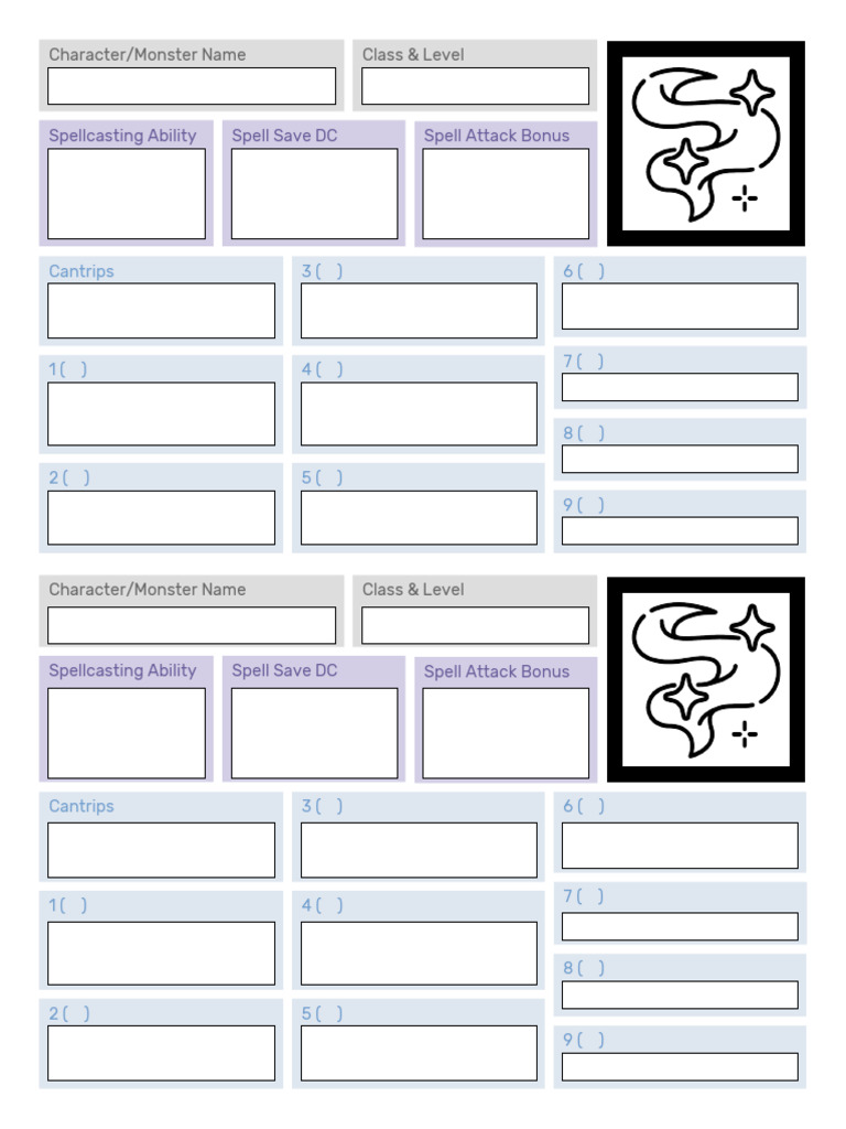 Spellcasting Sheet (Quick) | PDF