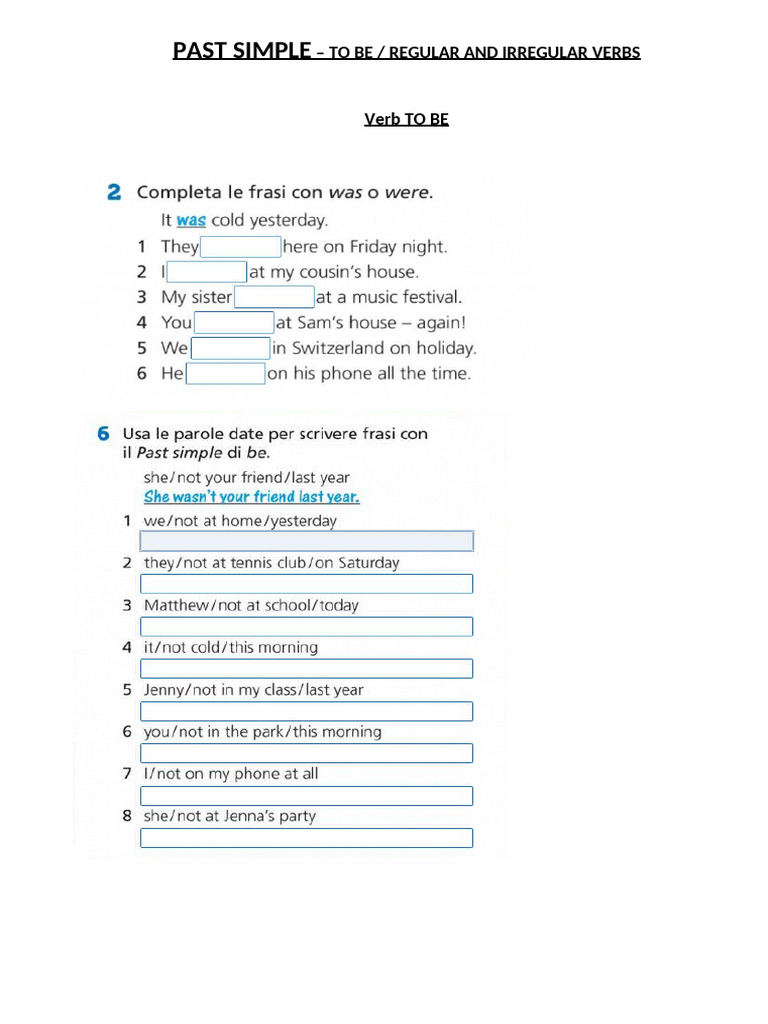 PAST SIMPLE - Worksheet | PDF